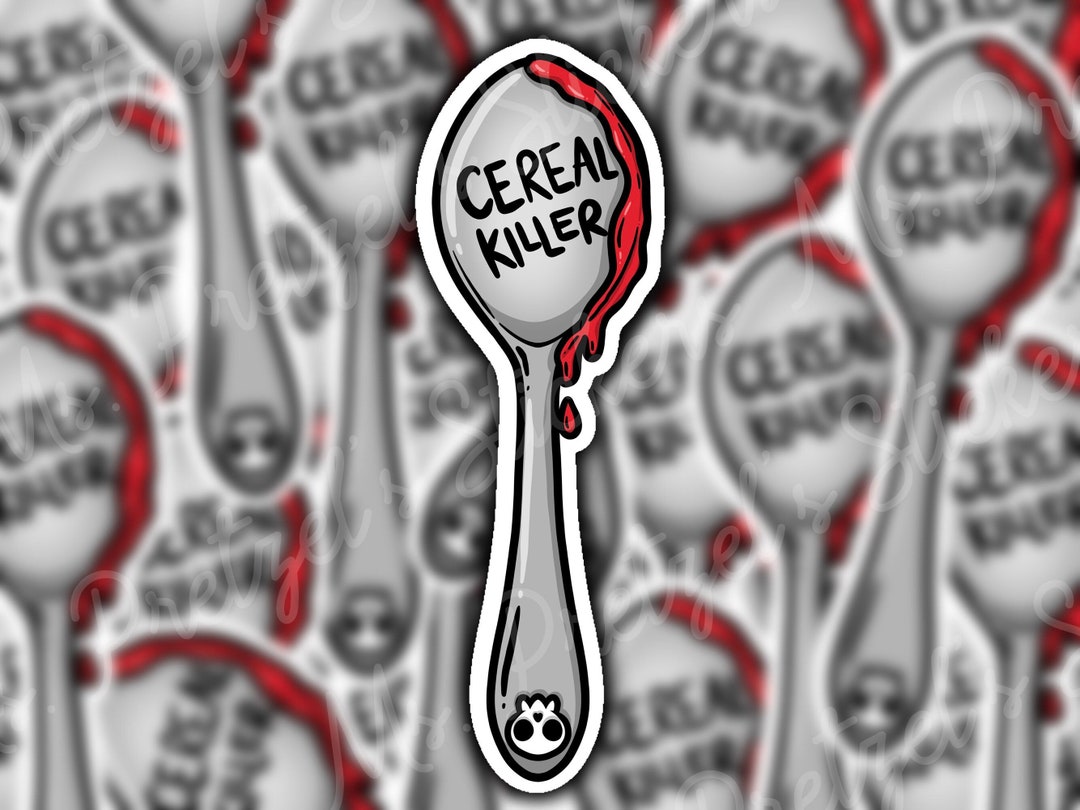 Cereal Killer, Bloody, Spoon, True Crime, Spooky Sticker Red - Etsy