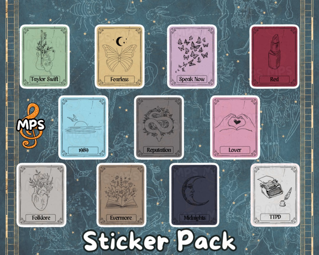 Swifty Inspired Album Tarot Cards Sticker Pack pack of 11 - Etsy