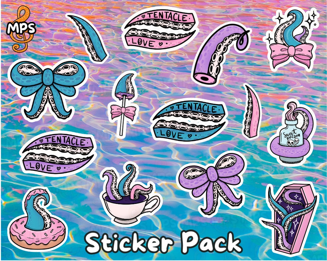 Tentacle, Octopus, Squid Sticker Pack pack of 14 - Etsy
