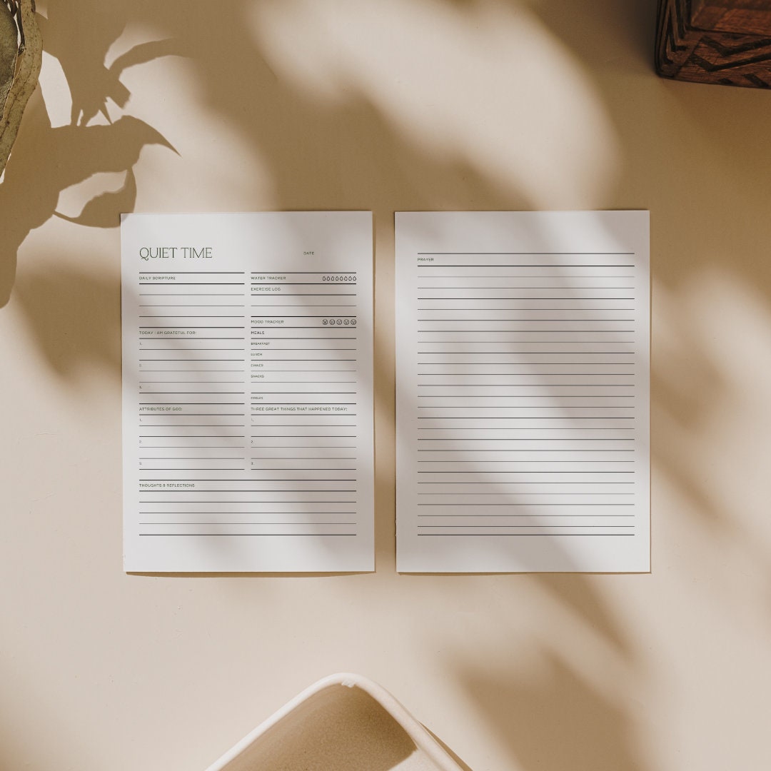 Quiet Time & Daily Tracker - Printable - Etsy Quiet Time & Daily Tracker - Printable - Etsy