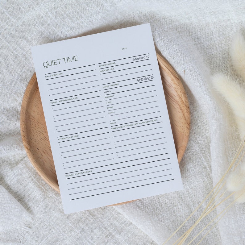 Quiet Time & Daily Tracker - Printable - Etsy