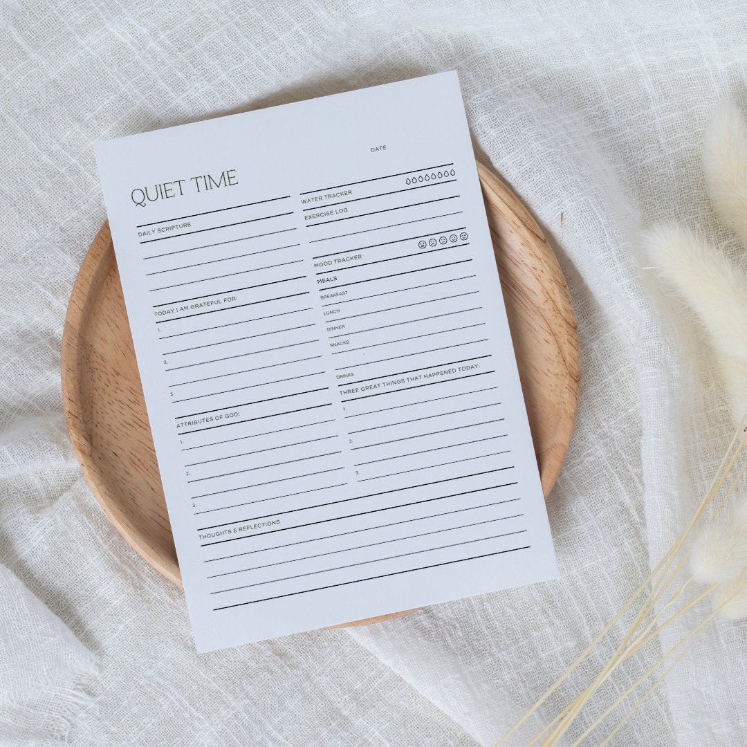 Quiet Time & Daily Tracker Printable - Etsy Quiet Time & Daily Tracker Printable - Etsy