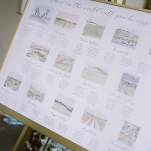 Bespoke Illustrated Table Plan - Hand Painted for Weddings and Events ...