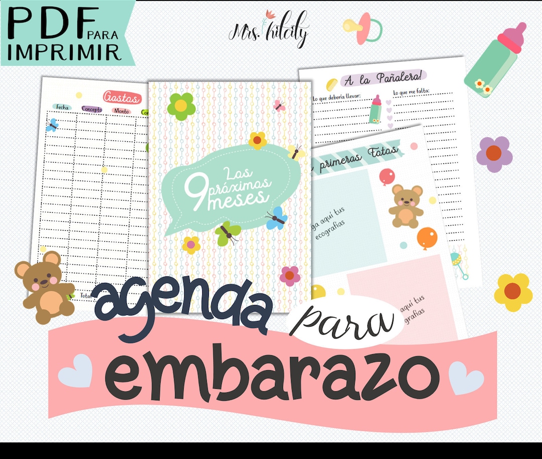 Agenda Diario De Embarazo Imprimir Etsy México