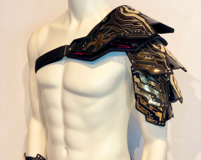 Holographic Volt Armor Cyberpunk Futuristic Cosplay Pauldron Bracers ...