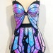 Holographic Butterfly Outfit Full Coverage black Opal Rave Outfit Skirt ...