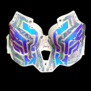 Holographic Electra Bra white Rave Outfit Festival Bra Cyberpunk ...