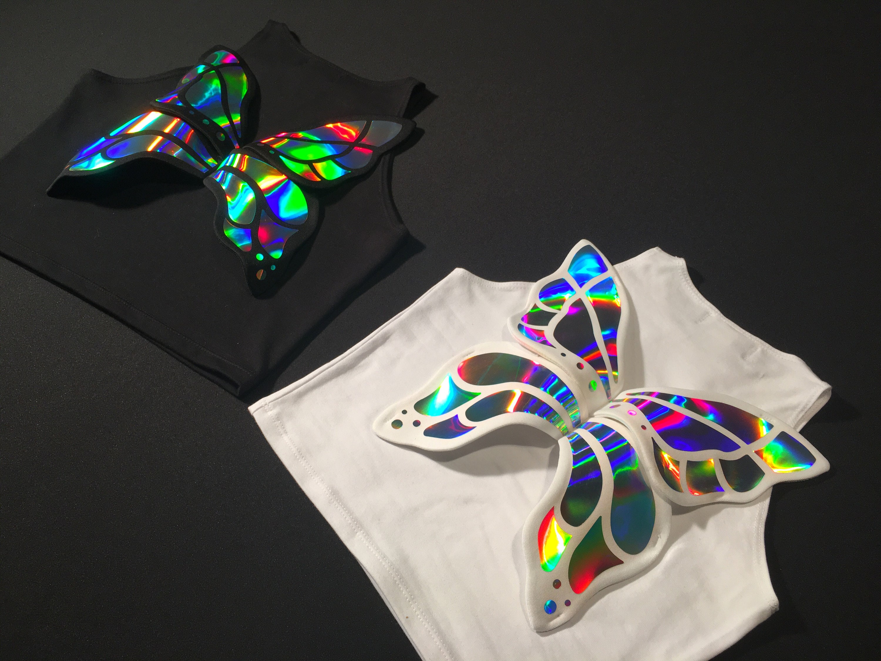 Holographic Butterfly Wing Crop Top | 3D Butterfly | Hologram | Rave ...