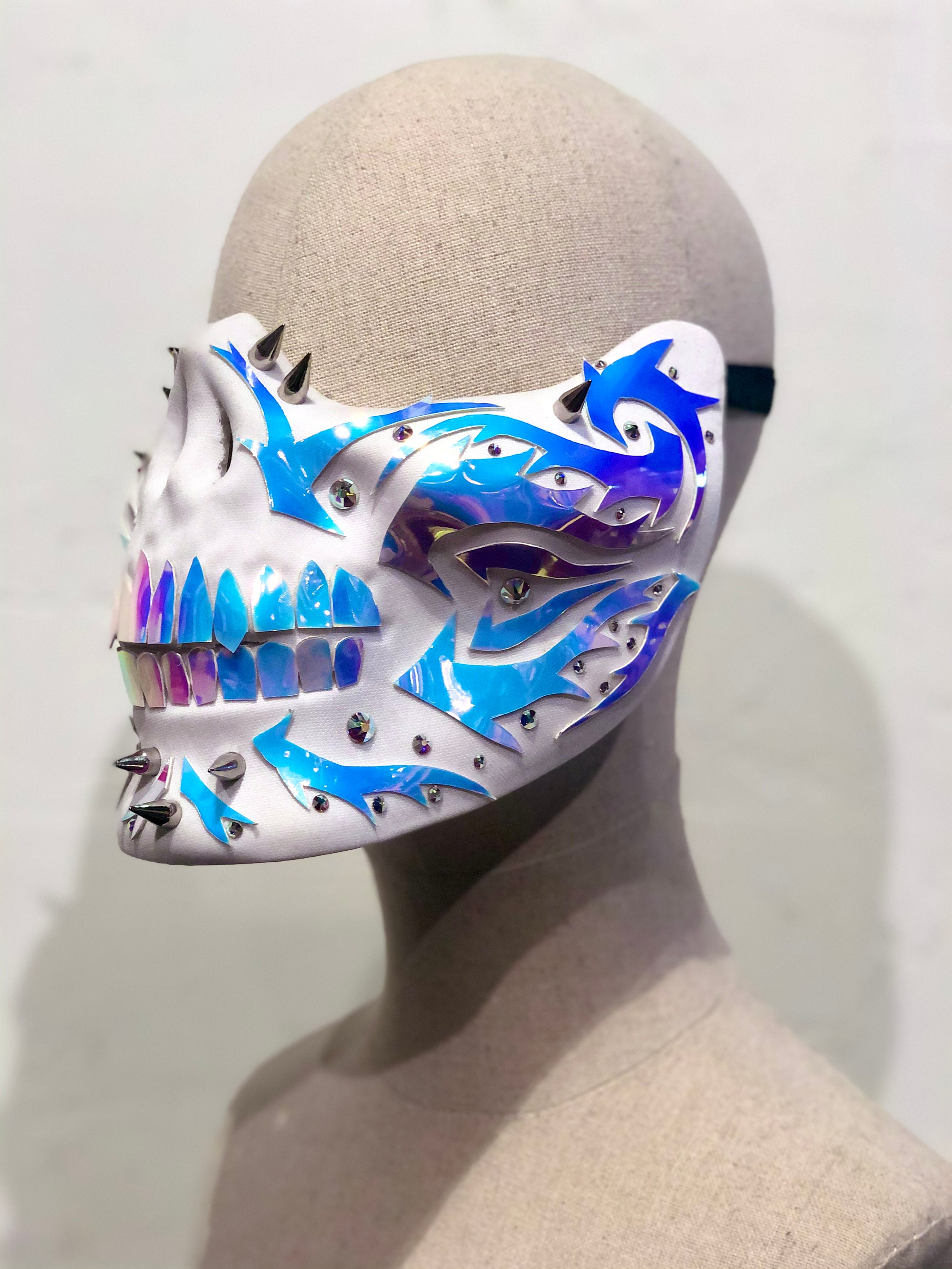 BASILISK Holographic Skull Mask | Halloween Skeleton Costume | Half ...