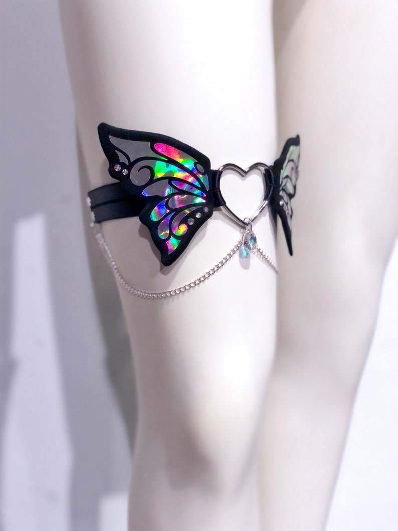Holographic 3D Butterfly Garter Lingerie Holographic - Etsy