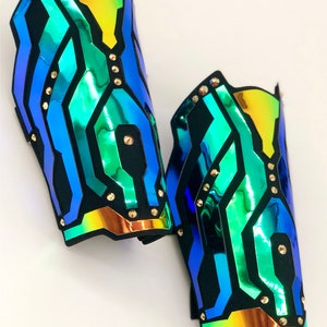 Holographic Volt Arm Bracers | Burning Man Jewelry | Rave Accessories ...