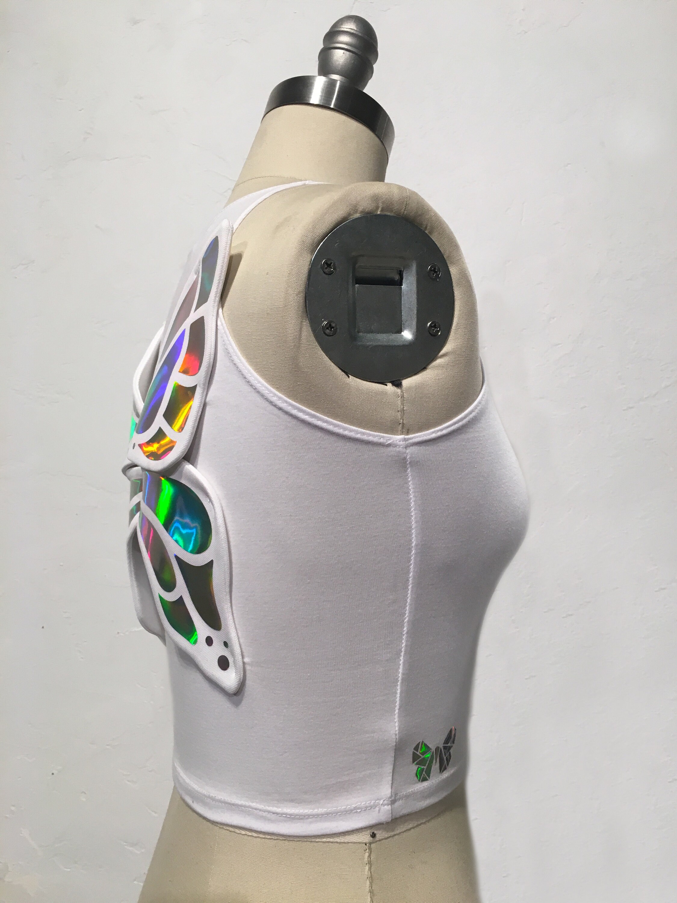 Holographic Butterfly Wing Crop Top | 3D Butterfly | Hologram | Rave ...