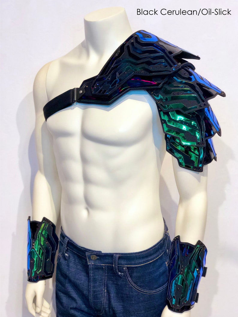 Holographic Volt Armor | Cyberpunk | Futuristic | Cosplay | Pauldron ...