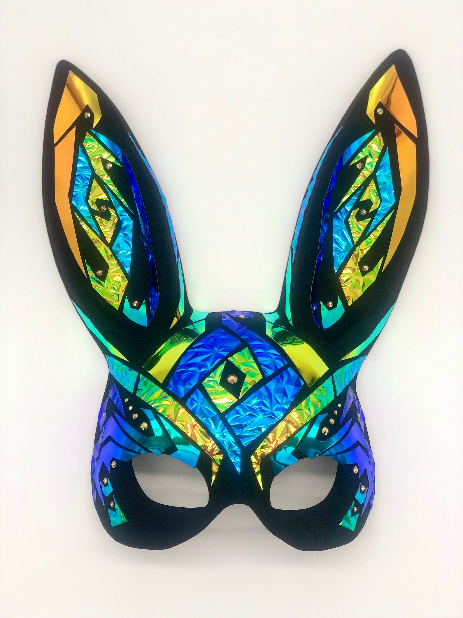 Holographic vertigo Bunny Mask Fetish Rabbit - Etsy