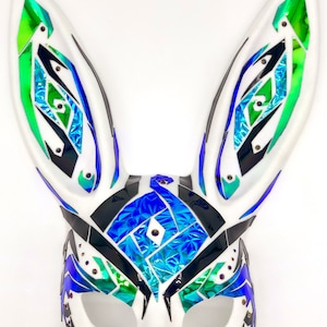 Holographic vertigo Bunny Mask Fetish Rabbit - Etsy