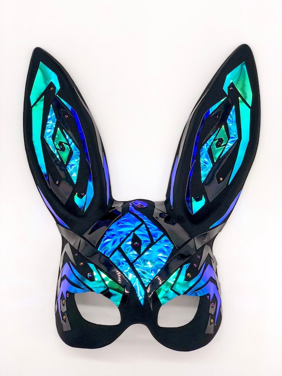 Holographic vertigo Bunny Mask Fetish Rabbit - Etsy