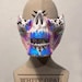Holographic Skull Mask Halloween Skeleton Costume Grim Reaper Half ...