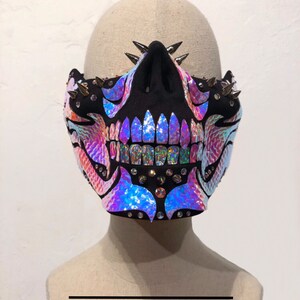 Holographic Skull Mask Halloween Skeleton Costume Grim | Etsy