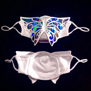 Holographic 3D Butterfly Face Mask Reflective Fashion Statement Wedding ...