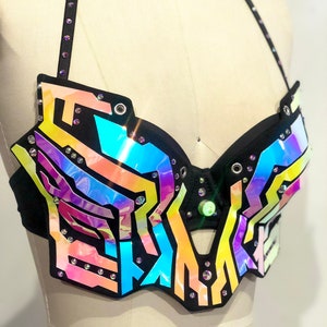 Holographic Electra Bra Rave Outfit Festival Bra | Etsy