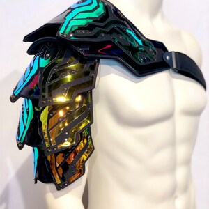 Holographic Volt Armor Cyberpunk Futuristic Cosplay Pauldron Bracers ...