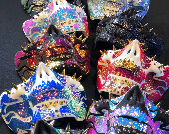 Holographic Skull Mask Halloween Skeleton Costume Grim Reaper Half ...