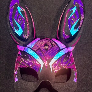 Holographic Vertigo Bunny Mask Fetish Rabbit | Etsy