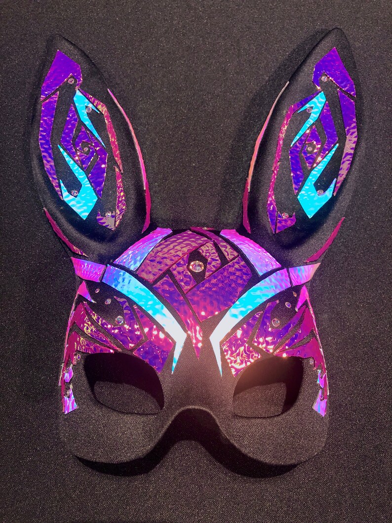 Holographic Vertigo Bunny Mask Fetish Rabbit | Etsy