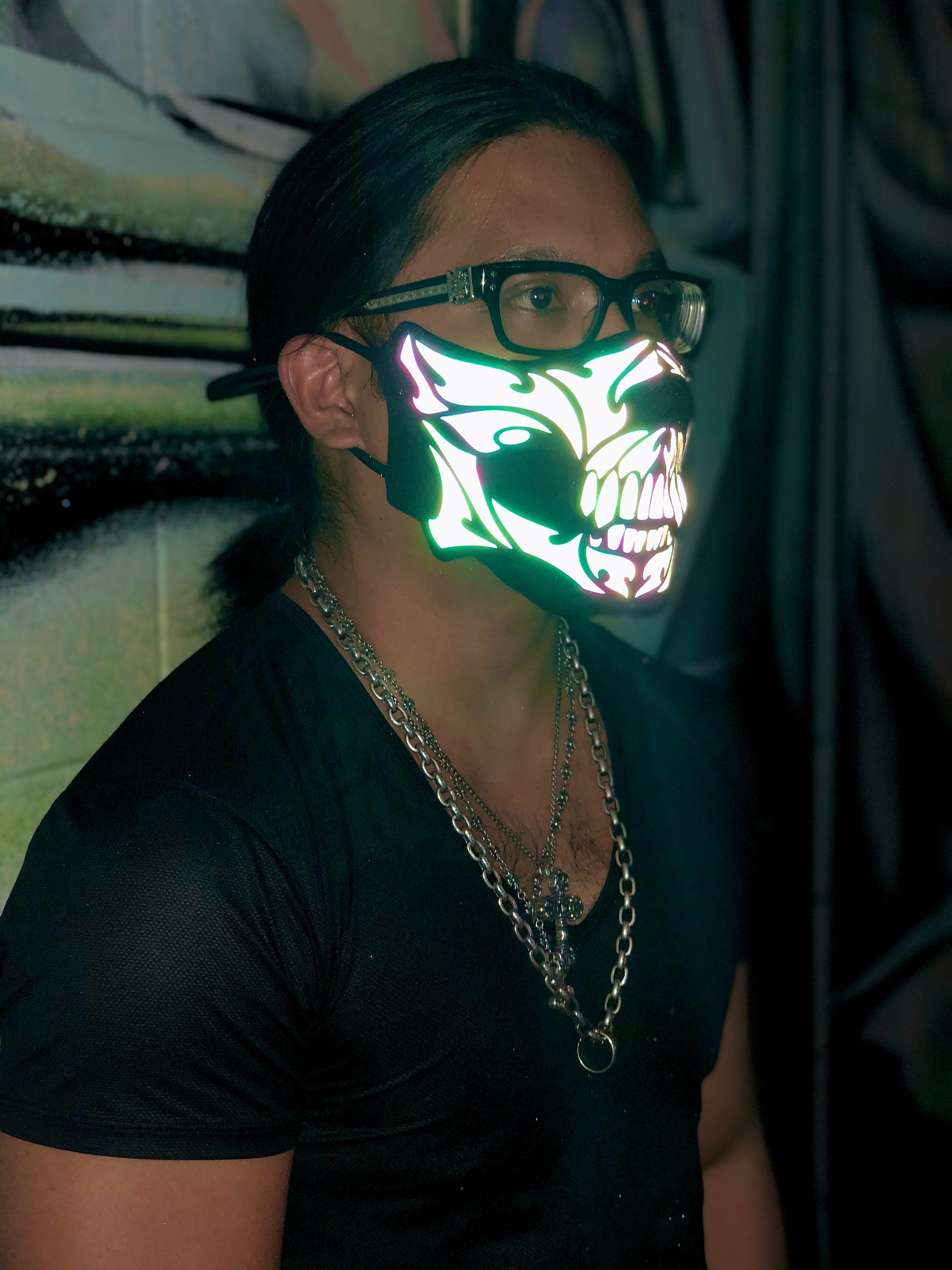 Mephisto 3D Skull Face Mask | Reflective | Holographic | Statement ...