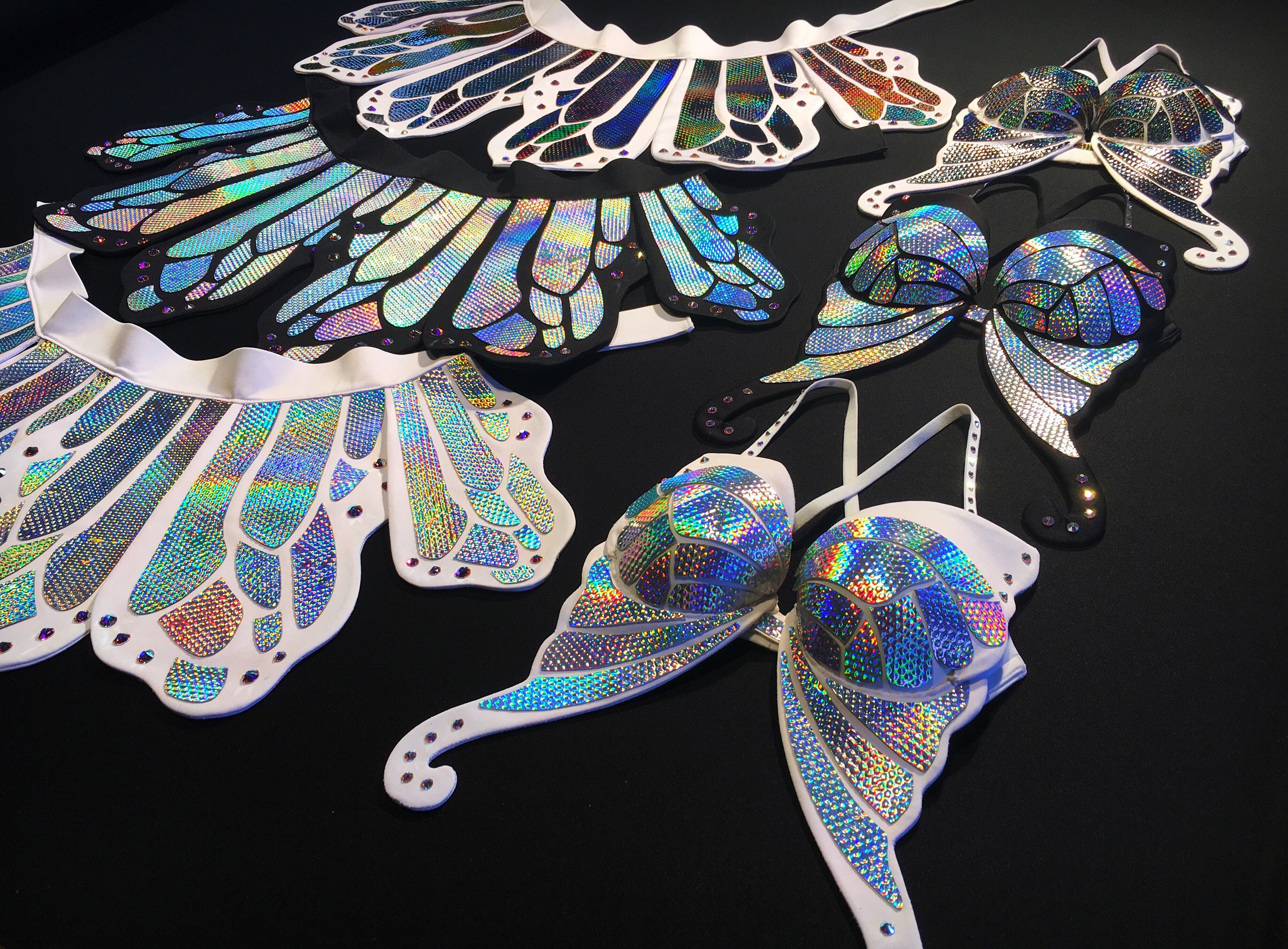 Holographic Butterfly Outfit Black Rainbow Rave outfit | Etsy