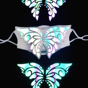 Holographic 3D Butterfly Face Mask | Reflective Fashion | Statement ...