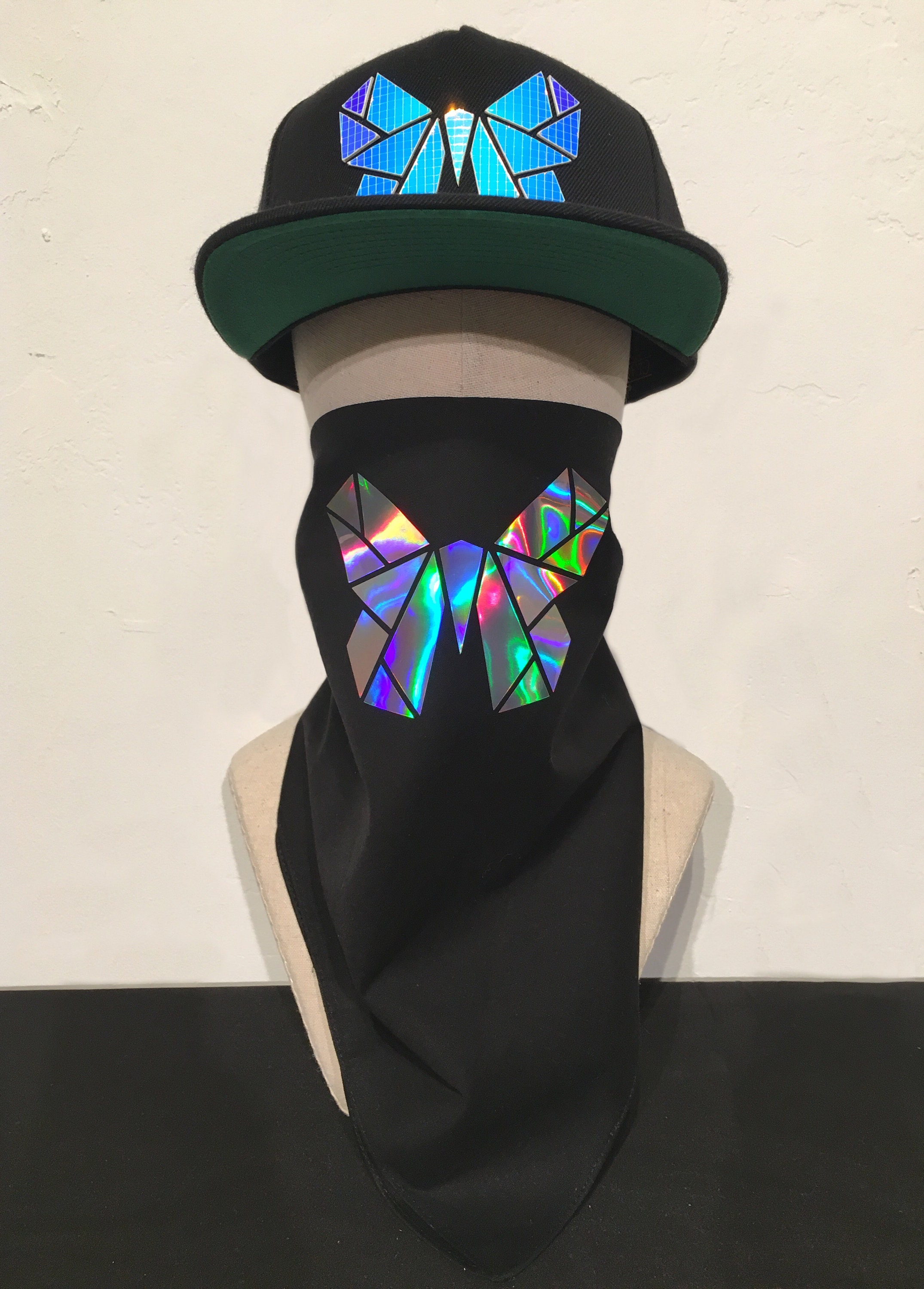 Holographic Butterfly Bandana | Rave Bandana | Face Mask | Dust Mask ...