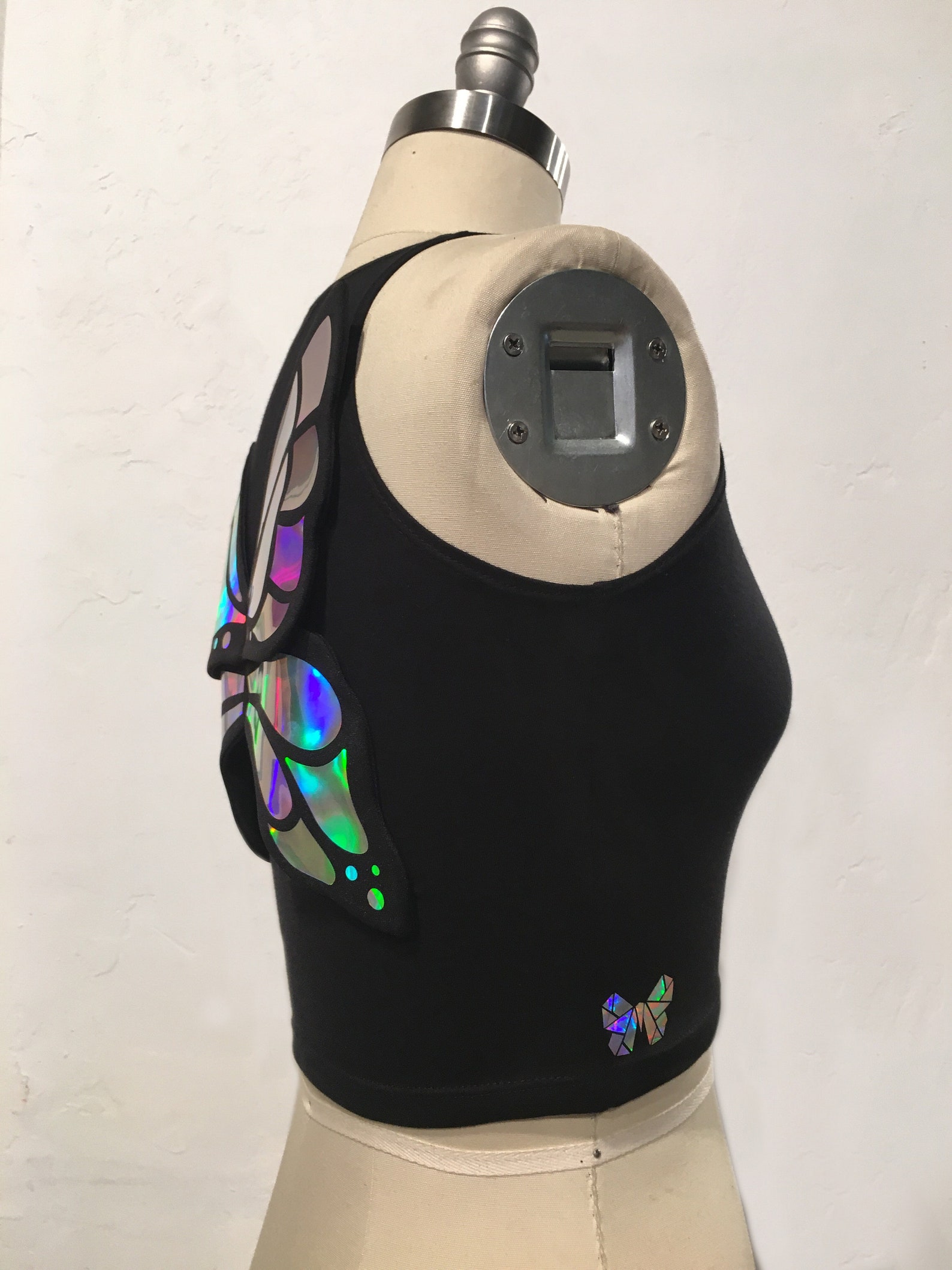 Holographic Butterfly Wing Crop Top | 3D Butterfly | Hologram | Rave ...