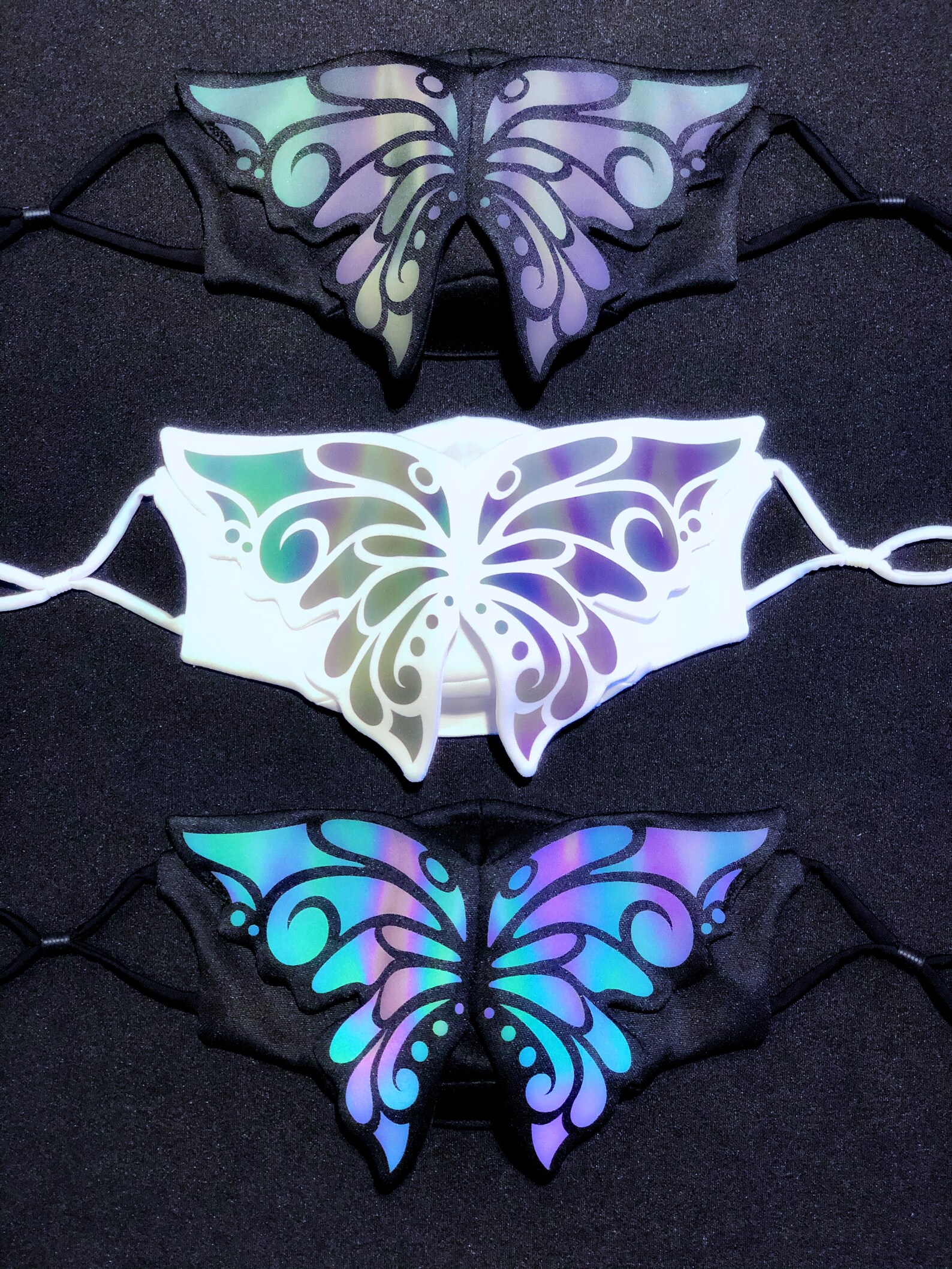 Holographic 3D Butterfly Face Mask Reflective Fashion - Etsy