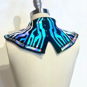 Holographic Capacitor Neck Collar | Futuristic | Cyberpunk | Circuitry ...
