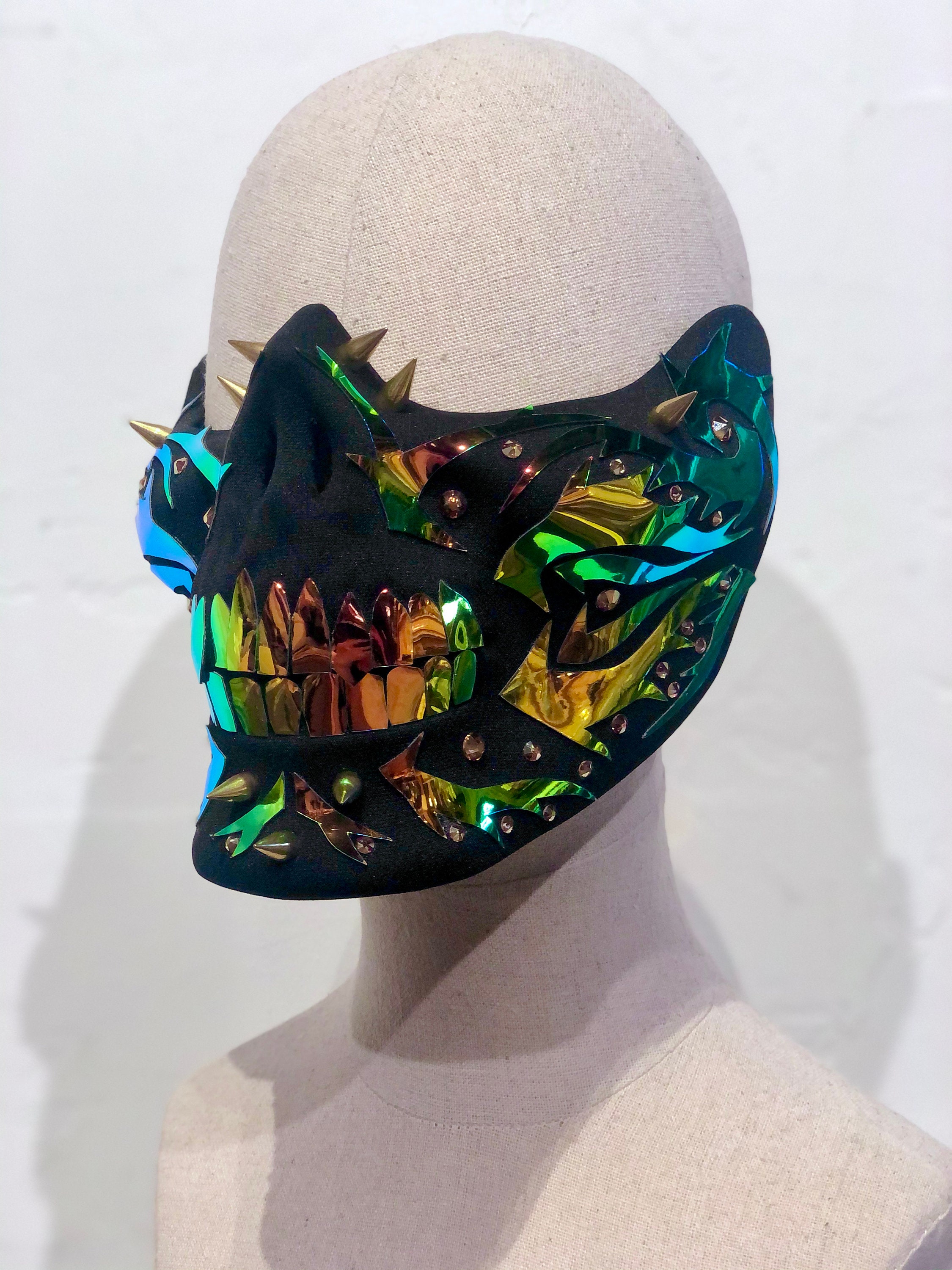 BASILISK Holographic Skull Mask | Halloween Skeleton Costume | Half ...