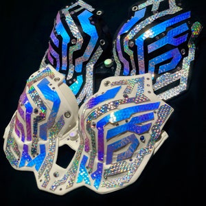 Holographic Electra Bra white Rave Outfit Festival Bra Cyberpunk ...