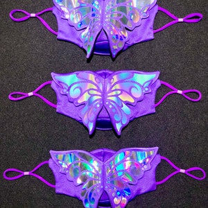 Holographic 3D Butterfly Face Mask | Reflective Fashion | Statement ...