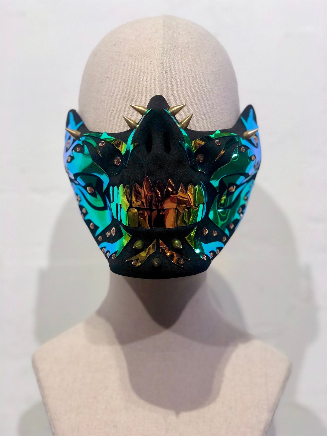 BASILISK Holographic Skull Mask | Halloween Skeleton Costume | Half ...