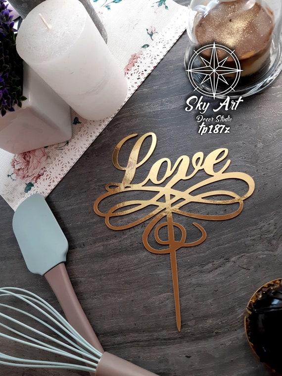 Cake Topper. Love. Topper for cake. decor for cake | Etsy