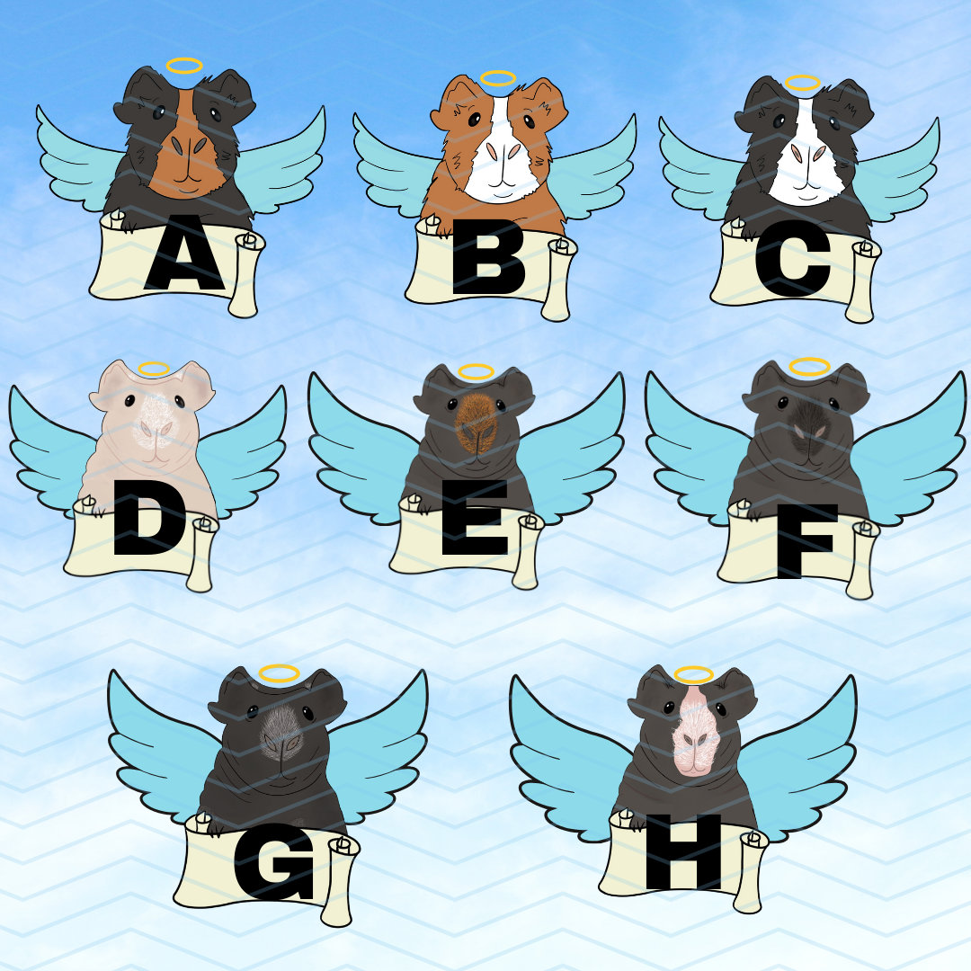 Angel Guinea Pig Stickers Skinny Pigs Skinny Pig Angel Hairless Love ...
