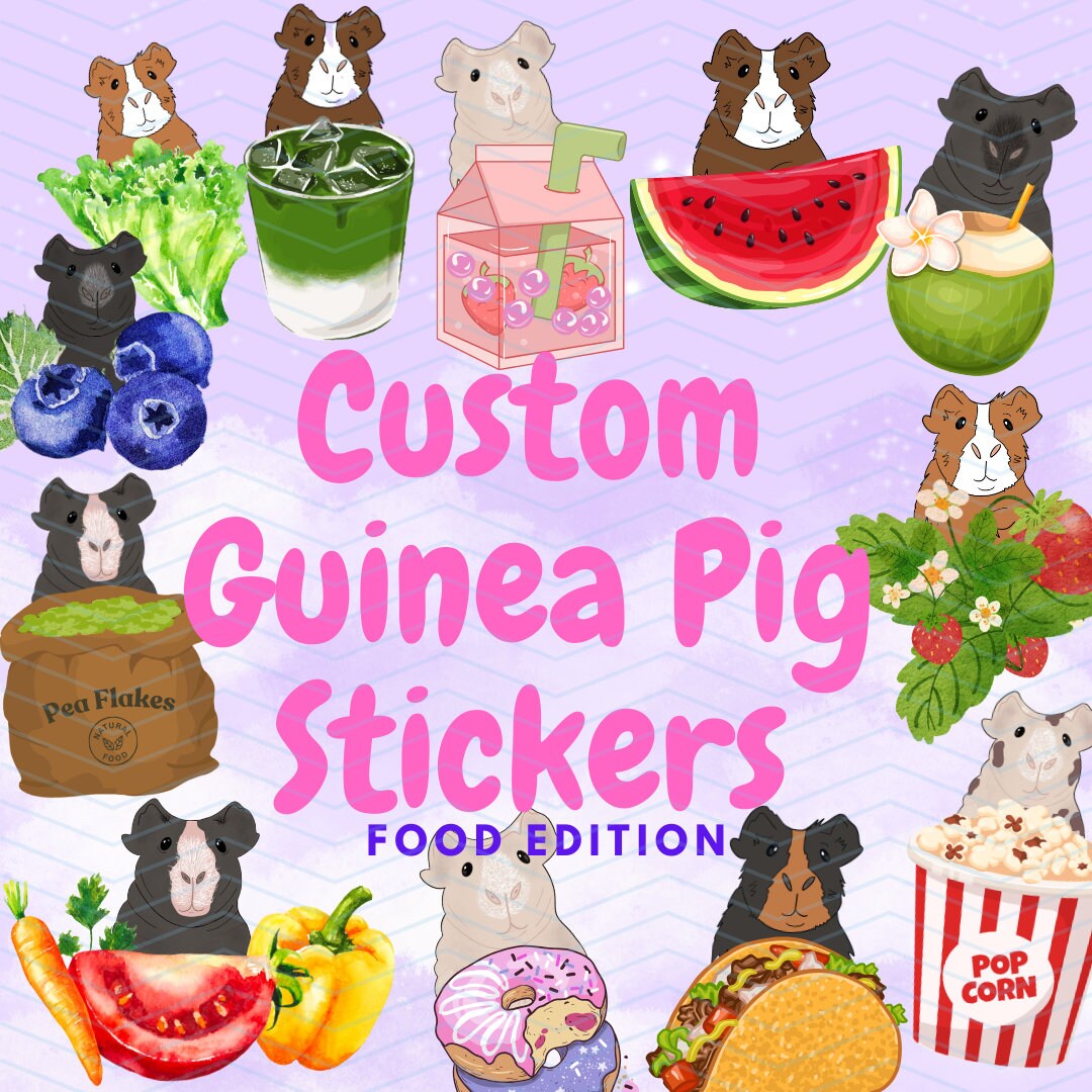 Customizable Guinea Pig Sticker Packs | Custom Skinny Pig Stickers ...