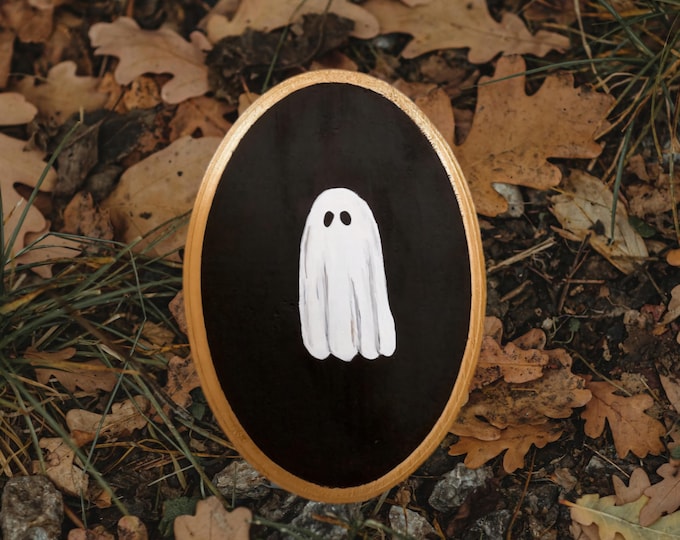 Halloween Ghost Wall Decor Hand Painted Home Decor Handmade Wooden ...