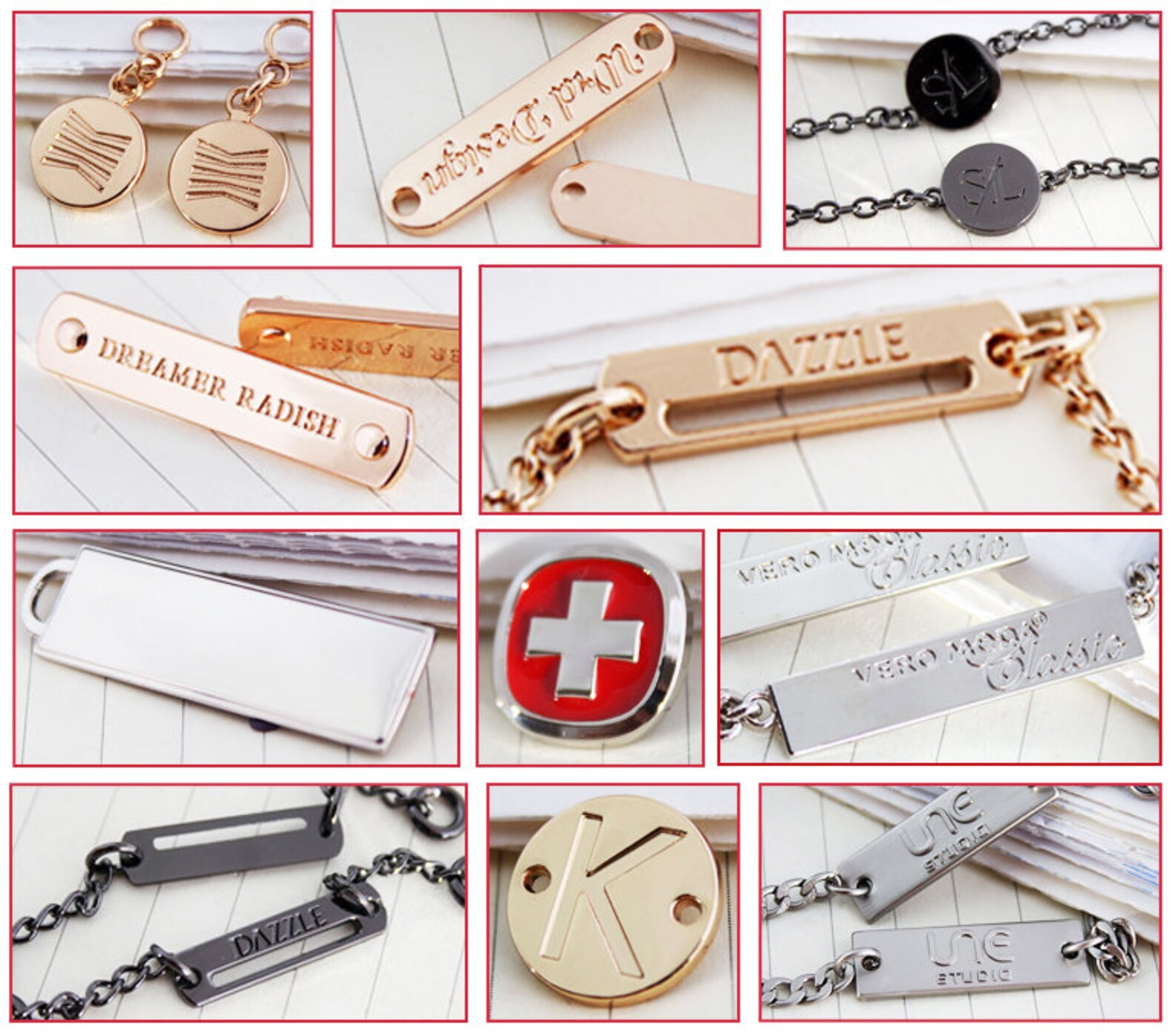 Metal Name Tag Bag Luggage Chain Personalized Logo Custom | Etsy