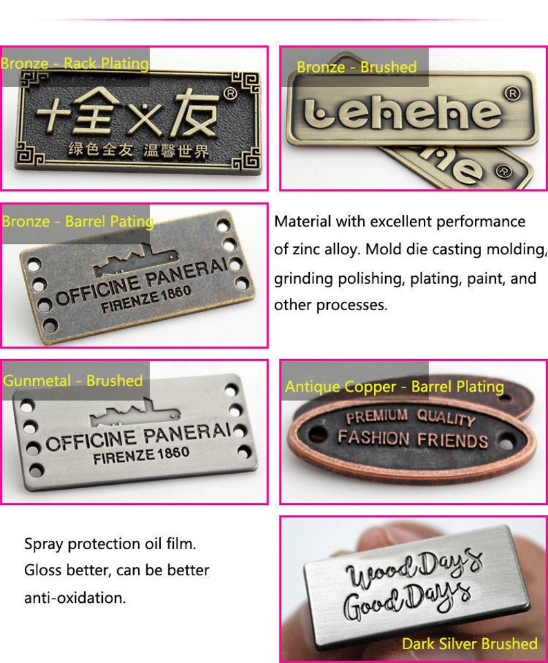 Personalized Shield Label Pendants Pin Bespoke Metal Tag Logo - Etsy