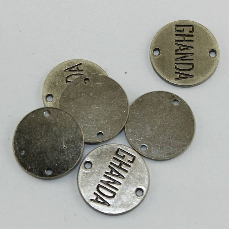 Round Bronze Personalized Metal Tag Custom Logo Label Bag | Etsy