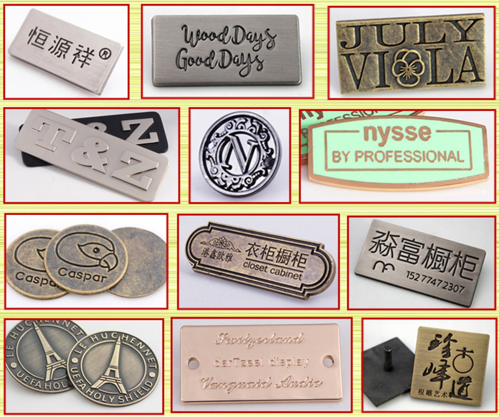 Silver Metal Label Custom Metal Brand Logo Tag Wallet Bag - Etsy