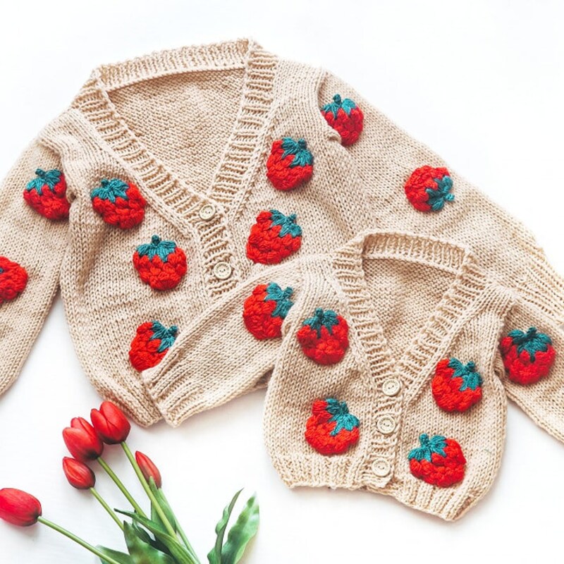 Strawberry Cardigan - Etsy