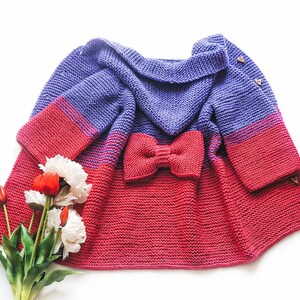 Sweater Cardigan With Bow Knitting Pattern - Etsy