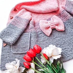 Sweater Cardigan With Bow Knitting Pattern - Etsy